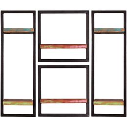 Sit Wandregal &raquo;Riverboat&laquo; Set bunt Massivholz, Metall B/H/T: 95cm x 75cm x 25cm