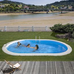 GRE Stahlwandpool-Set 'Sumatra' 800 x 400 x 120 cm mit Trittleiter und Sandfilteranlage