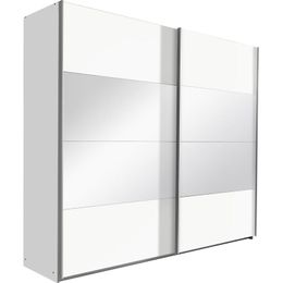 Rauch Schwebet&uuml;renschrank &raquo;Quadra&laquo; mit Spiegelelementen wei&szlig; Holzwerkstoff B/H/T: 136cm x 210cm x 62cm