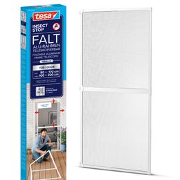 Tesa T&uuml;rfliegengitter 'Falt' wei&szlig; teleskopierbar 100 x 220 cm