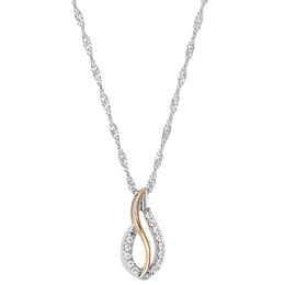 Amor Damen Kette mit Anh&auml;nger &raquo;9207831&laquo; mit Zirkonia (synth.) rosa Silber 925 (Sterlingsilber), L: 45