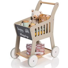 Musterkind Spiel-Einkaufswagen &raquo;Rubus, warmgrau/natur&laquo; grau Holz Einheitsgr&ouml;&szlig;e