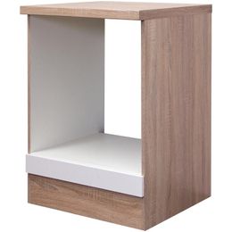 Flex-Well Herdumbauschrank &raquo;Florenz&laquo; (B x H x T) 60 x 86 x 60 cm wei&szlig; Holzwerkstoff Sonoma Eiche, B/H/T: 60cm x 86cm x 57cm