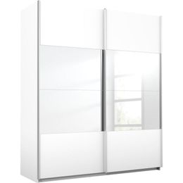 Rauch Schwebet&uuml;renschrank &raquo;Quadra&laquo; mit Spiegelelementen wei&szlig; Holzwerkstoff B/H/T: 181cm x 210cm x 62cm