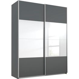 Rauch Schwebet&uuml;renschrank &raquo;Quadra&laquo; mit Spiegelelementen grau Holzwerkstoff B/H/T: 181cm x 230cm x 62cm