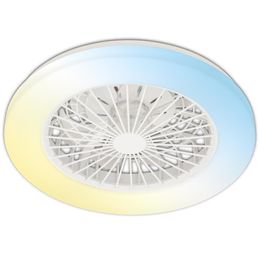 Brilo LED-Deckenleuchte mit Ventilator CCT wei&szlig; &Oslash; 48,5 cm