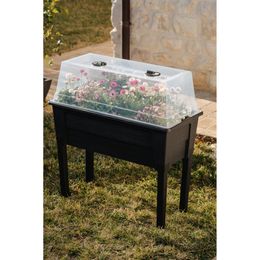 Hochbeet Kunststoff schwarz 78 x 81 x 37,7 cm