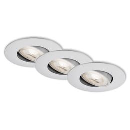 Briloner LED-Einbauleuchte 'Nava Move' chrom-matt 460 lm, 3er-Set