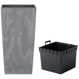 Prosperplast Pflanzk&uuml;bel &raquo;Urbi Square Effect&laquo; BxTxH: 40x40x75 cm grau Polypropylen B/H/T: 40cm x 75cm x 40cm