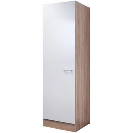 Flex-Well Seitenschrank &raquo;Samoa&laquo; (B x H x T) 50 x 200 x 57 cm, f&uuml;r viel Stauraum wei&szlig; Holzwerkstoff Sonoma Eiche, B/H/T: 50cm x 200cm x 57cm, T&uuml;ren: 1 Stk.