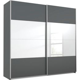 Rauch Schwebet&uuml;renschrank &raquo;Quadra&laquo; mit Spiegelelementen grau Holzwerkstoff B/H/T: 226cm x 210cm x 62cm