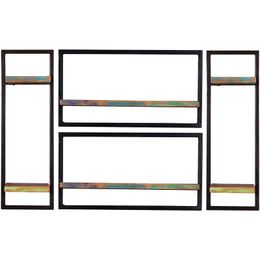 Sit Wandregal &raquo;Riverboat&laquo; Set bunt Massivholz, Metall B/H/T: 125cm x 75cm x 25cm