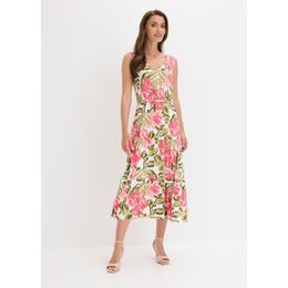 bonprix Jerseykleid aus softem Viskose-Mix, wei&szlig;, Gr.40/42 (M), sommerliches Jerseykleid in Midil&auml;nge aus softem Viskose-Mix, aus Viskose