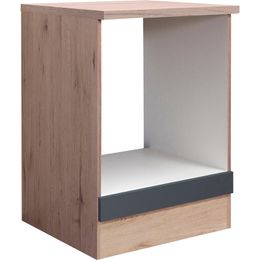 Flex-Well Herdumbauschrank &raquo;Morena&laquo; (B x H x T) 60 x 85 x 60 cm grau Holzwerkstoff San Remo Eiche, B/H/T: 60cm x 85cm x 60cm