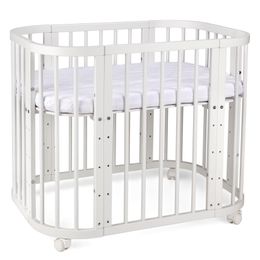Waldin Babybett 5in1, Beistellbett aus Holz, Matratze, Bel&uuml;ftet