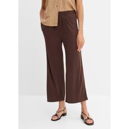 bonprix Jersey-Hose aus softem Viskose-Mix, braun, Gr.36/38 (S), Lockere Jersey-Hose aus softem Viskose-Mix mit geradem Bein und hoher Taille in 7/8-L&auml;nge, aus Viskose