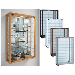 Vcm Glasvitrine h&auml;ngend Vitrine Glas mit ESG-Sicherheitsglas Ma&szlig;e ca. . H. 91 x B. 59 x T. 18 cm H&auml;ngevitrine Glas Modern und platzsparend Vitrine Glas - Vitrosa Mini Spiegel
