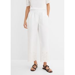 bonprix Culotte aus reiner Baumwolle, wei&szlig;, Gr.50, Culotte mit Lochstickerei aus reiner Baumwolle, 100% Baumwolle (organic)