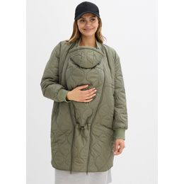 bonprix 3-in-1 leicht wattierter Umstands- und Tragemantel, gr&uuml;n, Gr.42, &Uuml;bergangs-Steppmantel f&uuml;r die Schwangerschaft und danach