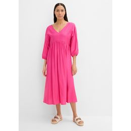 bonprix Maxikleid aus softem Viskose-Mix, pink, Gr.46, Maxikleid mit tiefem V-Ausschnitt aus softem Viskose-Mix