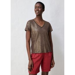 bonprix Shirt aus reinem Leinen mit Lurex, braun, Gr.40/42 (M), auff&auml;lliges Leinen-Shirt mit Lurex