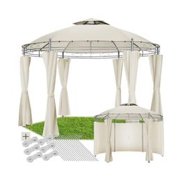 TecTake&reg; Gartenpavillon, &Oslash; 3,5 m, Doppeldachsystem, inklusive Spannseilen und Heringen