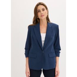 bonprix Lockerer 3/4-Arm-Blazer aus Viskose, blau, Gr.54, Eleganter und bequemer Blazer mit raffinierten &Auml;rmeln