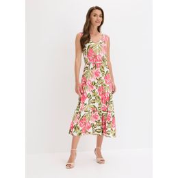 bonprix Jerseykleid aus softem Viskose-Mix, wei&szlig;, Gr.48/50 (XL), sommerliches Jerseykleid in Midil&auml;nge aus softem Viskose-Mix, aus Viskose