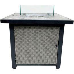 Tepro Feuerstelle &raquo;Medfield&laquo; Gasfeuerstelle, BxLxH: 76,5x76,5x65,5 cm grau Blech, Edelstahl, Glas Einheitsgr&ouml;&szlig;e