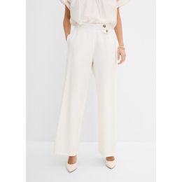 bonprix Marlenehose mit Lyocell, wei&szlig;, Gr.46, Bequeme Marlenehose mit Lyocell, 55% Lyocell (verifiziert)