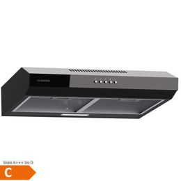 Klarstein Contempo 60 Unterbau-Dunstabzugshaube 60cm 200m&sup3;/h LED Edelstahl Acryl Schwarz