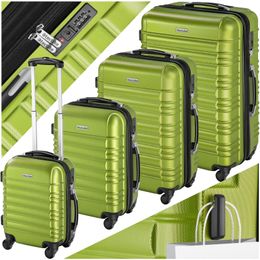 TecTake&reg; Hartschalenkoffer-Set, 4-teilig, aus robustem ABS-Kunststoff, 360&deg; drehbare, abnehmbare Rollen, TSA-Zahlenschloss