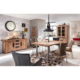Sit Esstisch &raquo;Tops&Tables&laquo; mit rustikaler Tischplatte aus recyceltem Altholz Teak silber B/H/T: 220cm x 78cm x 100cm