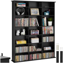 TecTake&reg; CD DVD Regal, in Holzoptik, h&ouml;henverstellbare und herausnehmbare Zwischenb&ouml;den, 105,5 x 19 x 136,5 cm