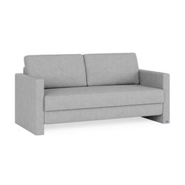 BRUNO Schlafsofa 160cm in Silver Grey | stabiles Massivholz & Boxspringkomfort