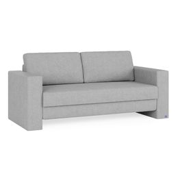 BRUNO Schlafsofa 160cm in Silver Grey | stabiles Massivholz & Boxspringkomfort