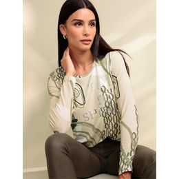 Heine Damen Langarmshirt, Natur, Gr. 42, Langarm-Shirts, Material: Viskose