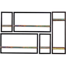 Sit Wandregal &raquo;Riverboat&laquo; Set bunt Massivholz, Metall B/H/T: 120cm x 75cm x 25cm