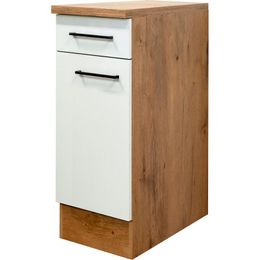 Flex-Well Unterschrank &raquo;Vintea&laquo; (B x H x T) 30 x 85 x 60 cm, mit Metallgriffen beige Holzwerkstoff Lancelot Oak, B/H/T: 30cm x 85cm x 60cm, Schubladen: 1 Stk. 