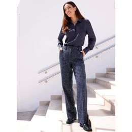 Heine Damen Hemdbluse, Blau, Gr. 50, Blusen langarm, Material: Viskose