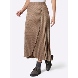 Heine Damen Plisseerock, Braun, Gr. 50, Lange R&ouml;cke, Material: Polyester