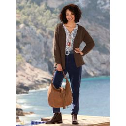 Heine Damen Strickjacke, Braun, Gr. 46, Strickjacken, Material: Polyester