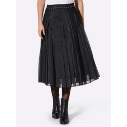 Heine Damen Webrock, Schwarz, Gr. 40, Lange R&ouml;cke, Material: Polyester