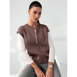 Heine Damen Strickweste, Braun, Gr. 36, Strickjacken, Material: Baumwolle