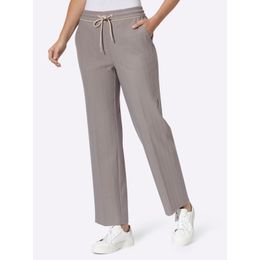 Heine Damen Schlupfhose, Grau, Gr. 50, Gerade Hosen, Material: Polyester