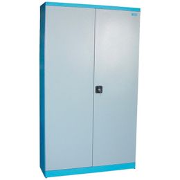 G&uuml;de Werkzeugschrank &raquo;TYP C&laquo; B/T/H: 110x38x193 cm, abschlie&szlig;bar blau Stahl blau/grau, B/H/T: 110cm x 193cm x 38cm, Schubladen: 3 Stk. T&uuml;ren: 2 Stk.