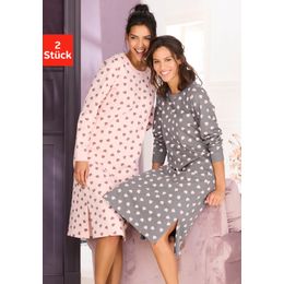 Damen Nachthemd, Bunt, Gr. 40/42, Vivance Dreams by Lascana, Nachthemden, 100% Baumwolle