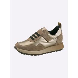 Heine Damen Sneaker, Goldfarben, Gr. 36, Sneakers & Schn&uuml;rer, Material: Rindsleder