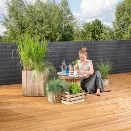 Windhager Sichtschutzzaunmatten aus UV- und witterungsbest&auml;ndigem PVC, L: 3 m grau Polyvinylchlorid (PVC) H/L: 120cm x 3m