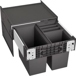 Blanco M&uuml;lltrennsystem &raquo;Select II 50/3&laquo; 3 Beh&auml;lter Kunststoff, Stahlblech, 500 mm Untermass grau Kunststoff B/H/T: 40cm x 36cm x 47cm, 35 l